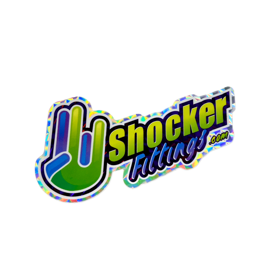 Shocker Fittings 4"x2" Prismatic Sticker