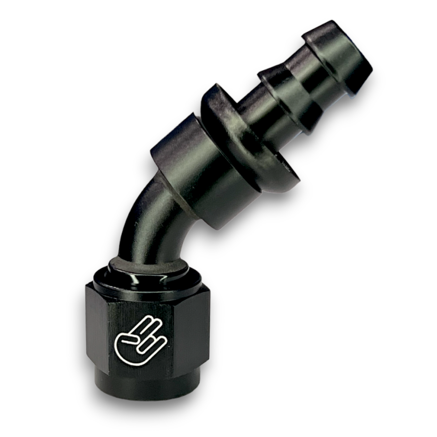 Shocker 6AN Push-Loc 45 Degree Hose End – Shocker Fittings