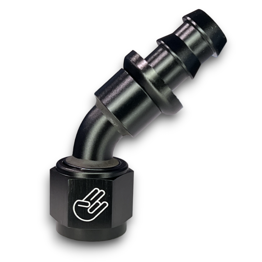 Shocker 8AN Push-Loc 45 Degree Hose End – Shocker Fittings