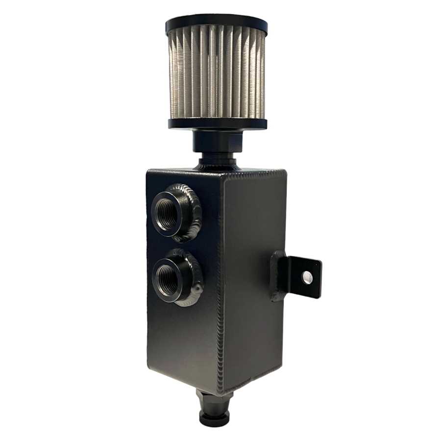 10AN ORB 2 Port Fabricated Catch Can w/Breather and Drain – Shocker ...