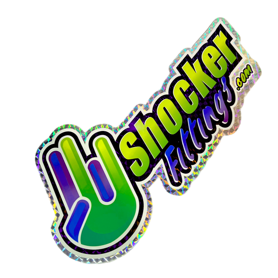 Shocker Fittings Prismatic 9" x 5" Sticker